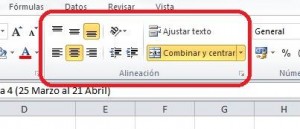 Distintas formas de combinar y centrar « Ficha Inicio « Excel Intermedio